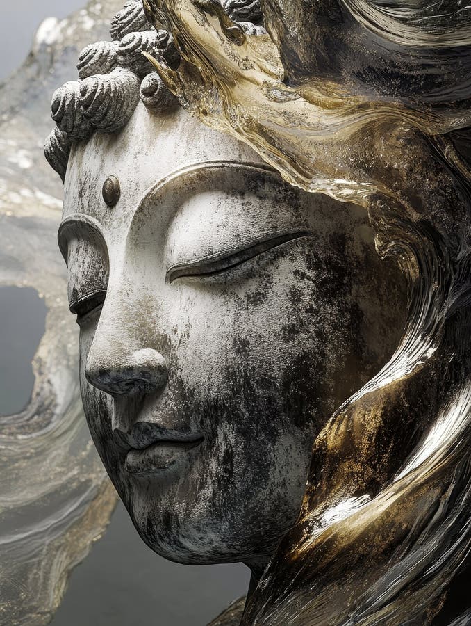 Abstract Buddha face stock illustration. Illustration of swirling ...