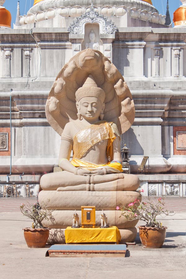 Buddha Sculpture and Seven Headed Cobra Editorial Image - Image of ...