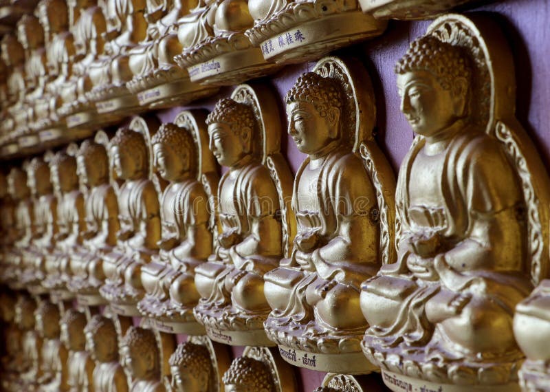 Buddha Sculptures Displayed at Temple. Stock Image - Image of abstract ...