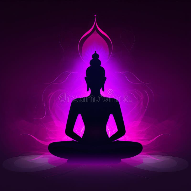 Buddha Shadow Image on Glowing Background Generative AI Stock ...