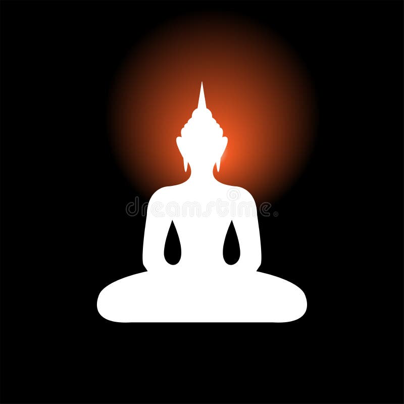 Vector of Lord Buddha Silhouette with Multicolour Buddha Shadow and the ...