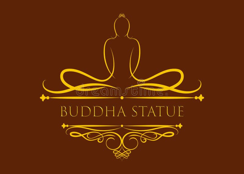 Buddha statue stock vector. Illustration of calligraphic - 120201386