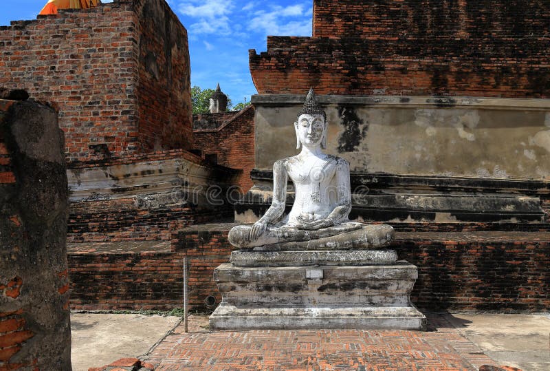 Buddha Statue Background with Old Ruins of Ancient Building Stock Image ...