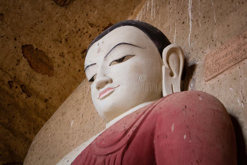 Buddha statue from below stock image. Image of religion - 122339719