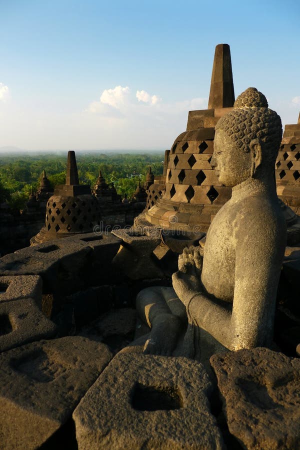Buddha Statue in Borobudur, Java, Indonesia Stock Photo - Image of ...
