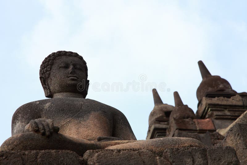 Buddha Statue at Borobudur Temple, Central Java Indonesia Stock Image ...