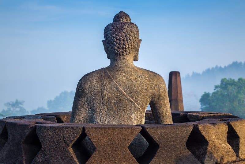 Buddha Statue in Borobudur Temple, Java Island, Indonesia. Stock Photo ...