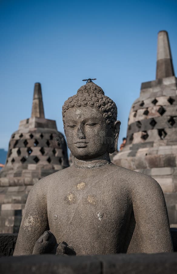 Buddha Statue at Borobudur Temple, Java, Indonesia Stock Image - Image ...