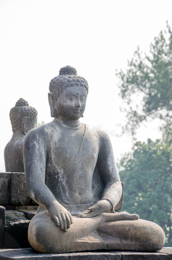 Buddha Statue Borobudur Temple in Yogyakarta, Java, Indonesia Stock ...