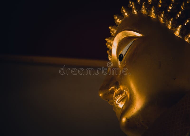 Buddha Statue in Golden Effect Stock Image - Image of lamp, magha ...