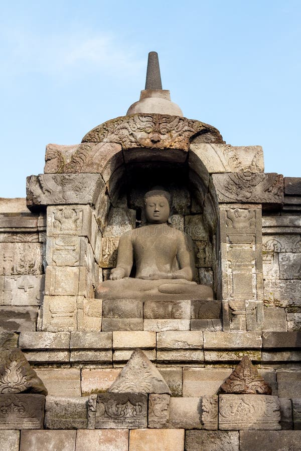 Buddha Statue Inside of Borobudur Temple Wall Stock Photo - Image of ...