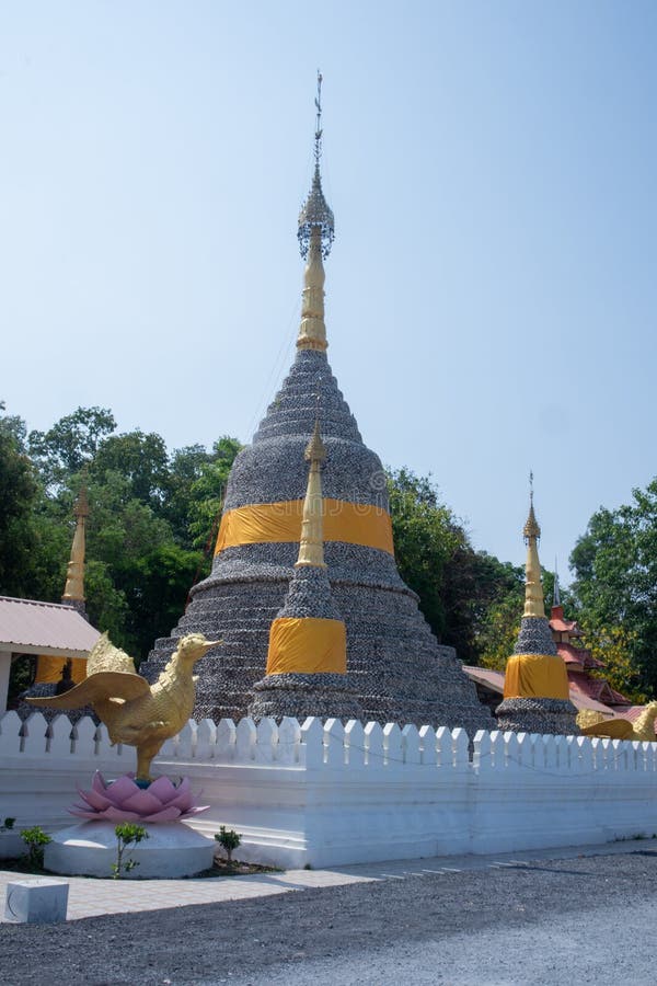 Buddha Statue and Landscape View Wat Chedi Hoi at Pathumthani, Thailand ...