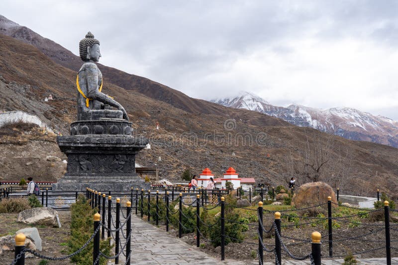 Buddha Statue Overlooking Muktinath Editorial Stock Image - Image of ...