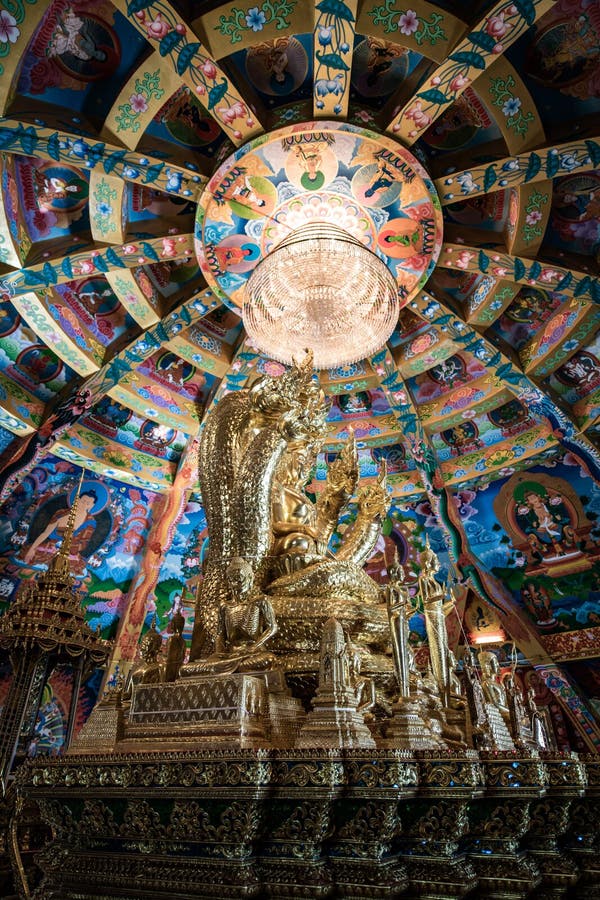 Buddha Statue Set in Beautiful Dome Stock Image - Image of asia ...