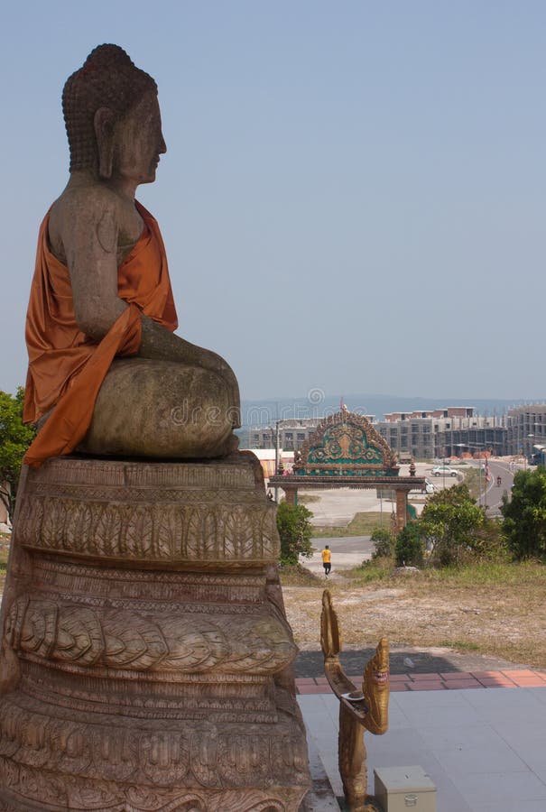 Buddha Statue from the Side at Bokor Hill in Cambodia Stock Image ...