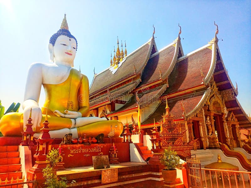 Buddha statue at vihara stock photo. Image of thailand - 261302880