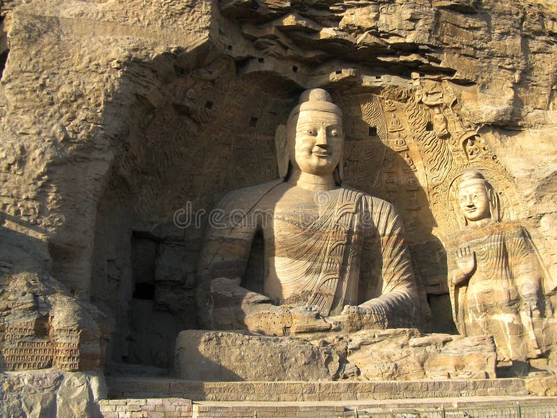 Buddha Statue in Yungang Grottoes Stock Image - Image of datong, budda ...