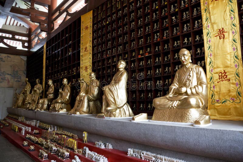Buddha Statues at Chinese Temple Stock Image - Image of guilin, zhen ...