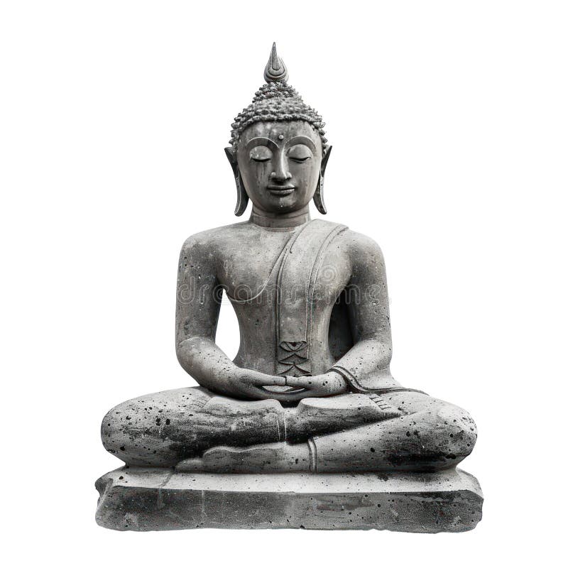 Buddha Status Made of Grey Concrete Isolate Stock Illustration ...