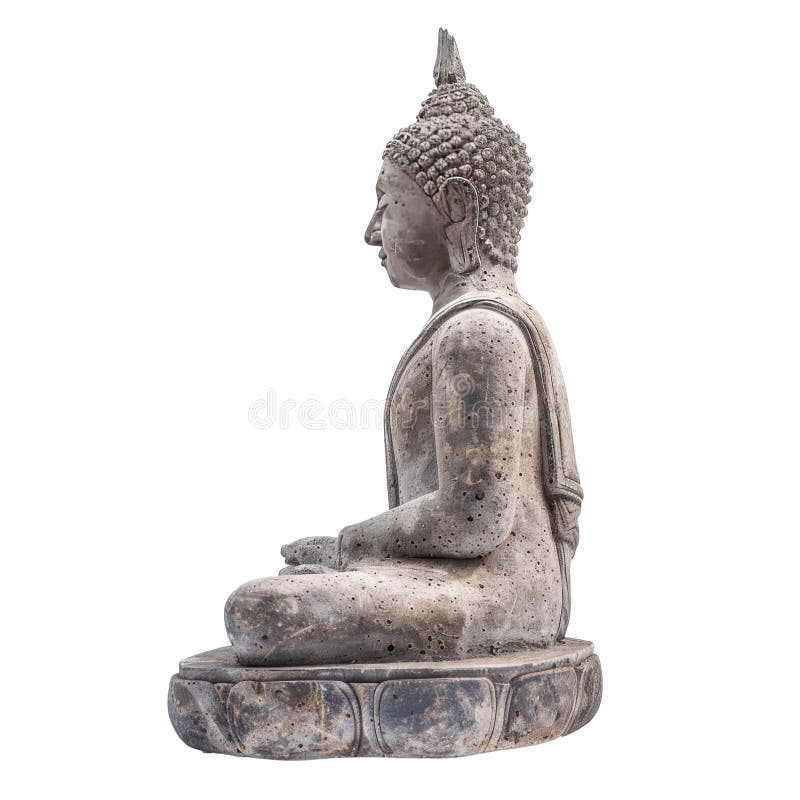 Buddha Status Made of Grey Concrete Side View Stock Illustration ...