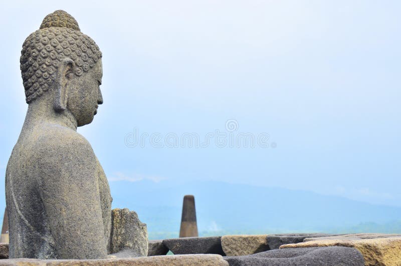 Buddha on the Wall of Borobudur, Java, Indonesia Stock Image - Image of ...