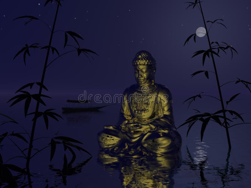 Buddha on the Water - 3d Render Stock Illustration - Illustration of ...
