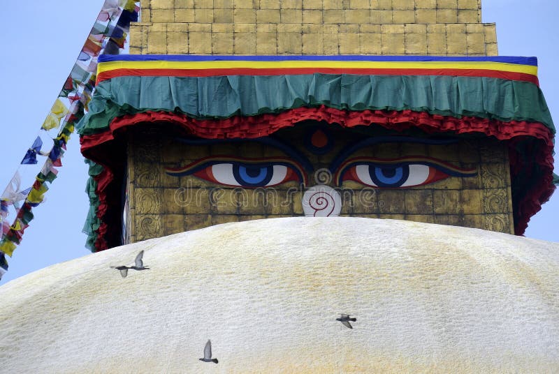 Buddha wisdom eyes stock photo. Image of looking, khumbutal - 24679582