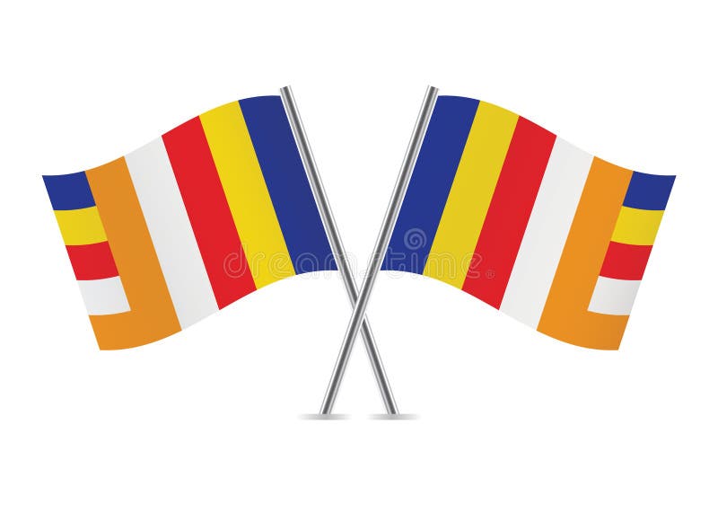 Buddhism Flags. Buddhist Flags on White Background Stock Vector ...