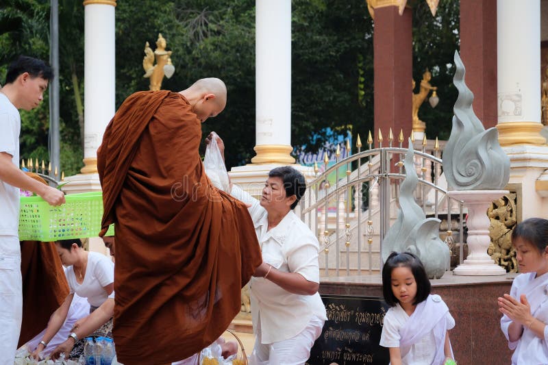 Buddhist Alms Giving Ceremony Editorial Stock Photo - Image of monk ...