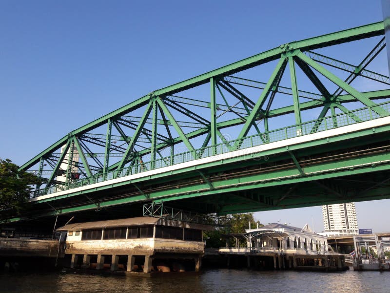 Buddhist Bridge Above Chao Phraya River Stock Photo - Image of phraya ...