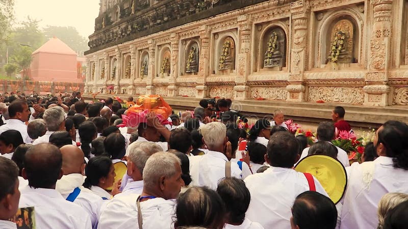 Buddhist Devotee Many Paying at Temple at Day from Top Angle Stock ...