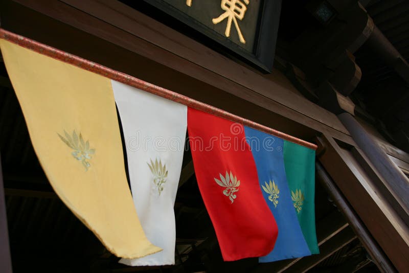 Buddhist Flag on the Door Frame at Temple 26 Dec 2004 Editorial Image ...