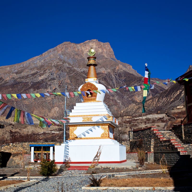 Buddhist Gompa and Monastery in Muktinath, Nepal Stock Image - Image of ...