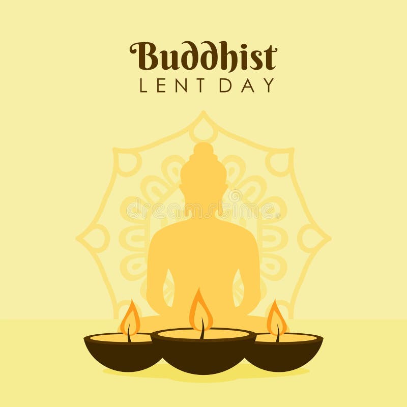 Buddhist Lent Day Post Template Vector Stock Illustration ...