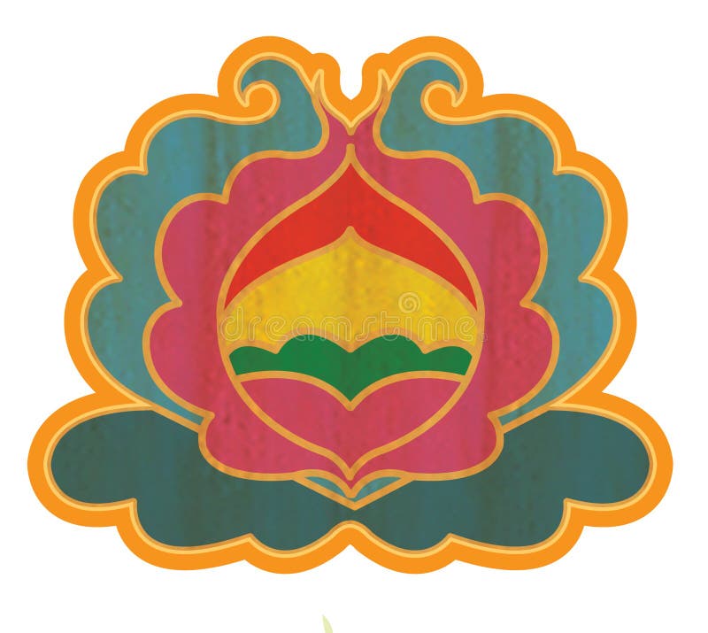 Buddhist Lotus Shape Ornament Stock Illustration - Illustration of ...