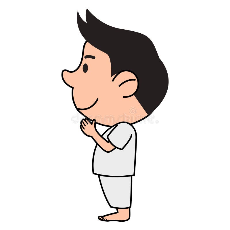 Buddhist Man Pay Respect with Thai Style with Sitting Pose Stock Vector ...