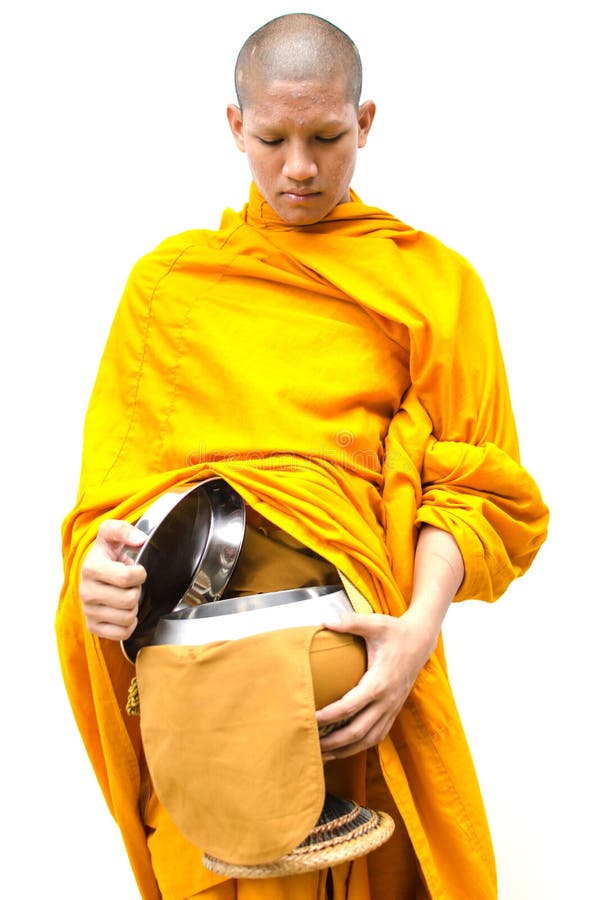 Buddhist Merit or Monk Bowl for Donation Food Stock Image - Image of ...