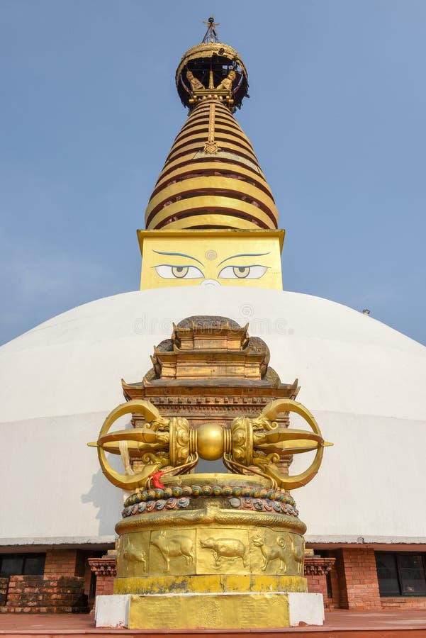 Buddhist Monastery at the Monastic Zone of Lumbini on Nepal Stock Image ...