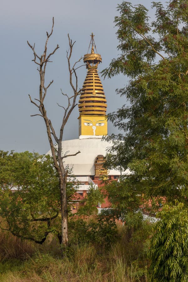 Buddhist Monastery at the Monastic Zone of Lumbini on Nepal Stock Photo ...