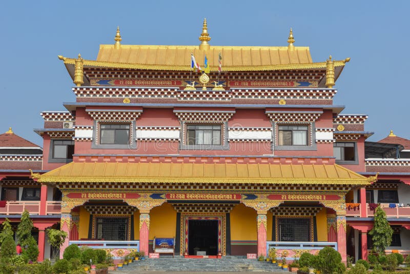 Buddhist Monastery at the Monastic Zone of Lumbini on Nepal Stock Image ...