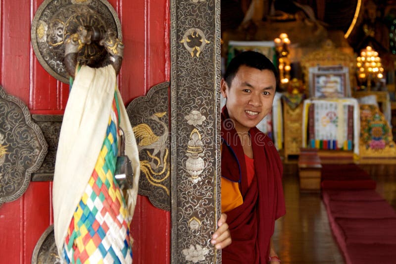 Buddhist monastery monk editorial stock photo. Image of smiling - 14736453