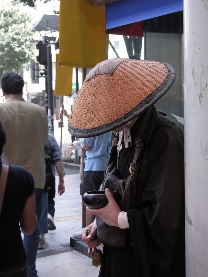 Shinto Monk Ringing Bell for Donation Editorial Stock Image - Image of ...