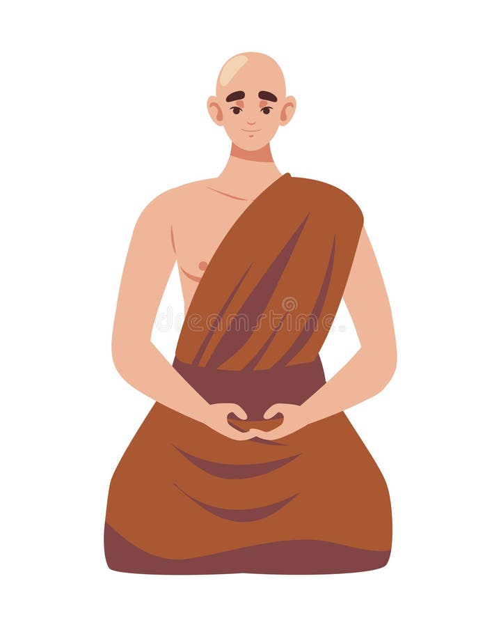 Buddhist monk design stock vector. Illustration of peace - 299125266