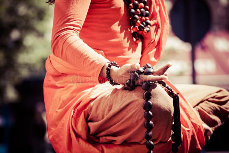 Monk with Hand Holding Give Alms Bowl Which Came Out of the Offerings ...