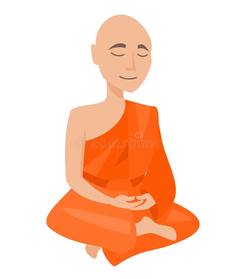 Buddhist Monk Meditating. Vector Illustration. Stock Illustration ... Buddhist Monk Meditating. Vector Illustration. Stock Illustration ...