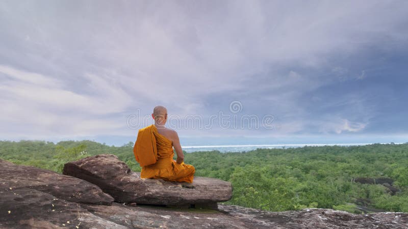 Buddhist Monk in Meditation at Beautiful Nature on Mountain Editorial ... Buddhist Monk in Meditation at Beautiful Nature on Mountain Editorial ...