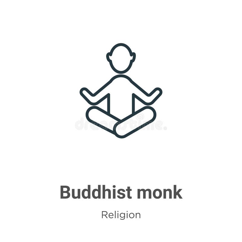Monk Icon in Filled, Thin Line, Outline and Stroke Style. Vector Illustration of Two Colored and ...