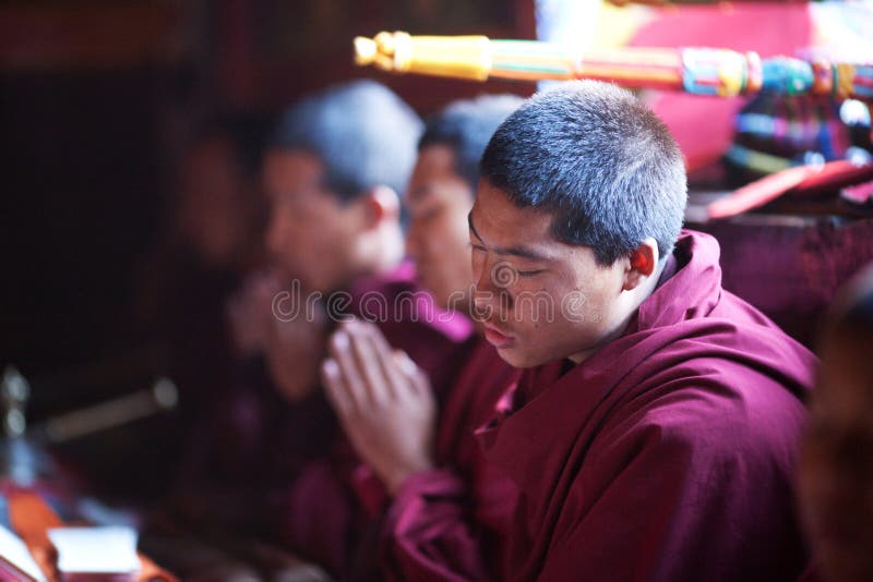 Buddhist Monk during Puja Ceremony Editorial Photo - Image of prayer ...