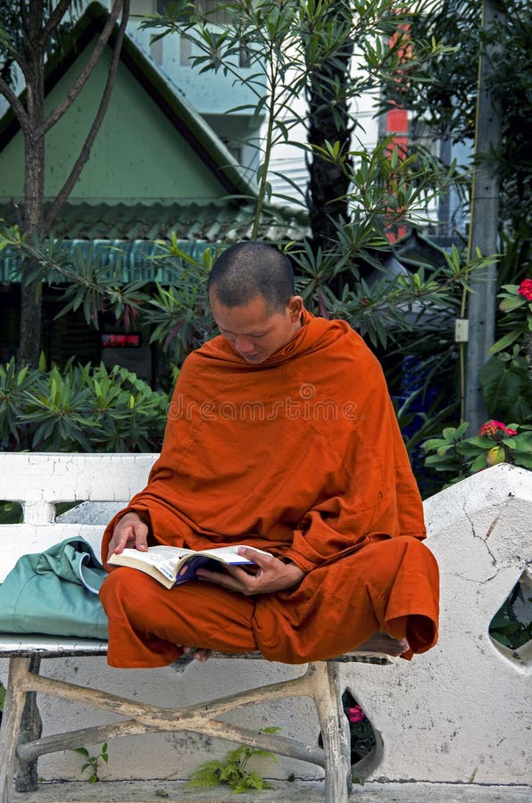Buddhist Monk Reading And Study Editorial Stock Image - Image of faith ...