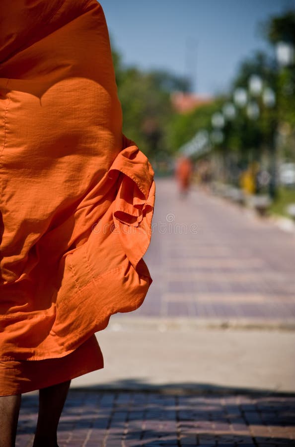 Buddhist Monk Robe Blowing in Wind Stock Photo - Image of asian ...